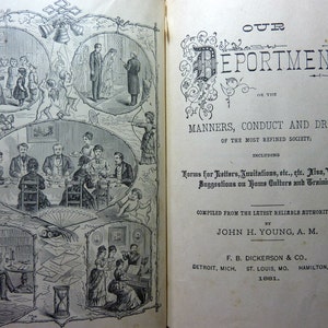 1881 Victorian Manners Etiquette of the Street Home Life - Etsy
