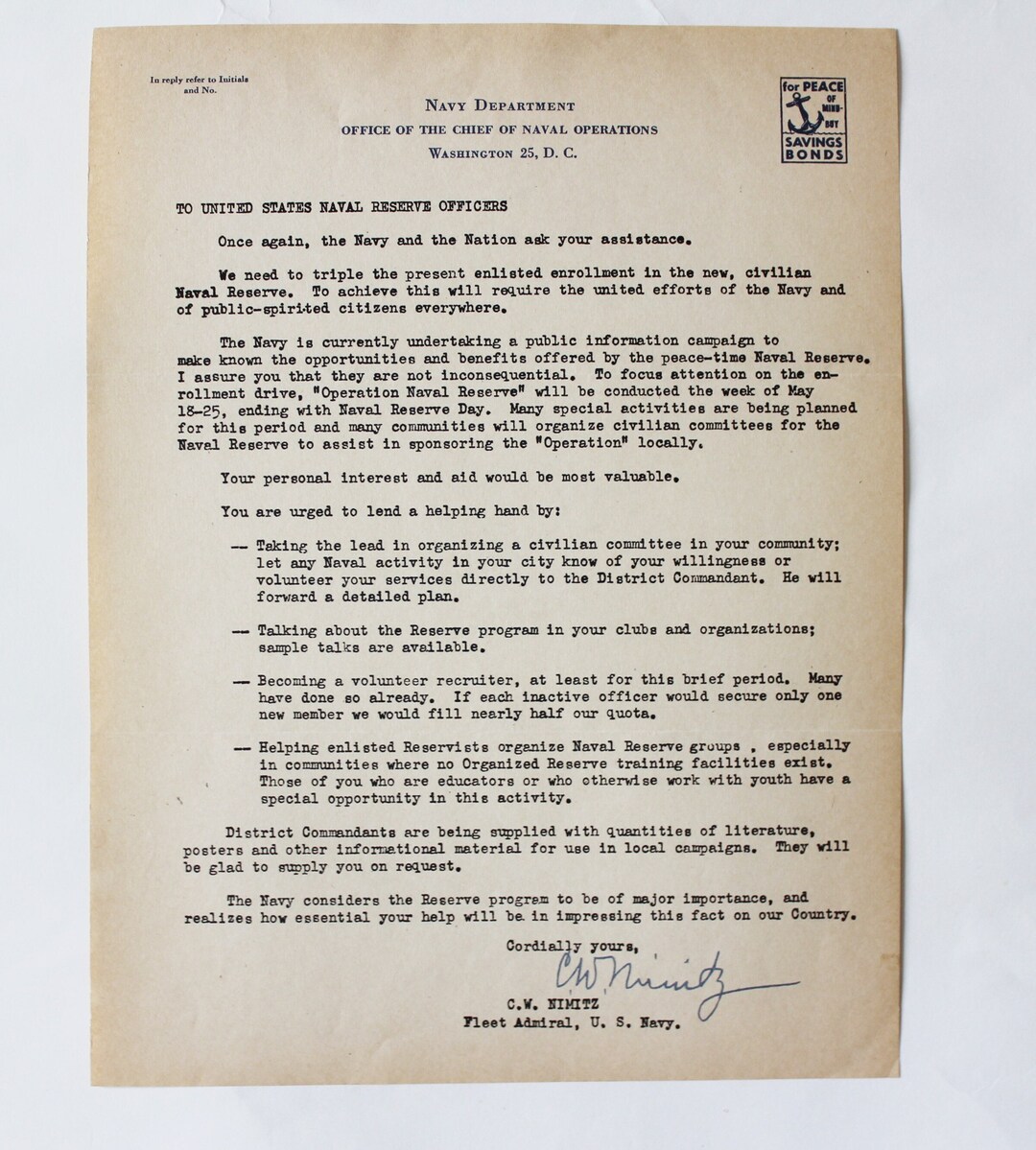 Admiral Chester W NIMITZ Hand Signed Letter Authograph - Etsy