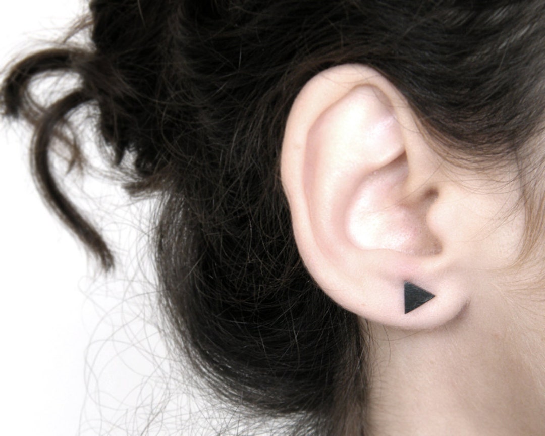 Triangle Earrings, Triangle Posts, Silver Earrings, Triangle Studs ...