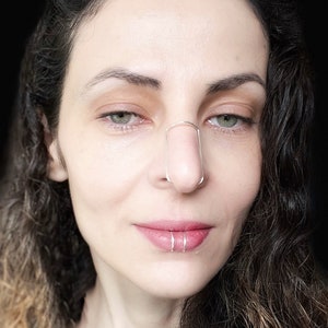 Nose Bridge Cuff, Unique Face Jewelry, Alien Face Jewelry, Punk Face ...