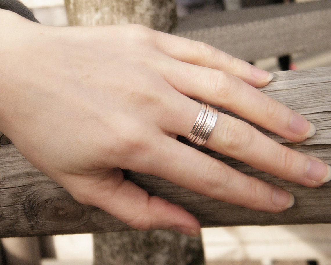 Silver stacking rings Stackable silver ring Stacking rings | Etsy