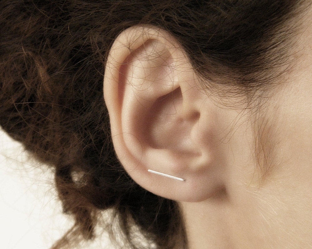 Minimalist Staple Earrings Geometric Earrings Line Earrings - Etsy