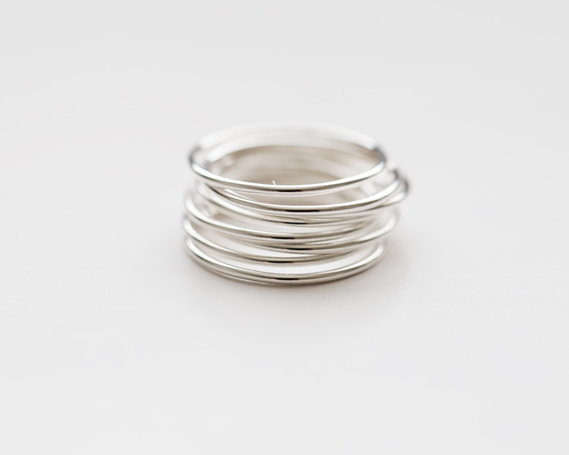 Silver Stacking Rings Skinny Silver Rings Dainty Silver - Etsy