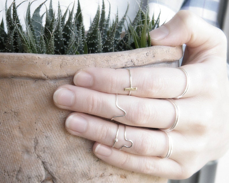 Midi rings set silver midi rings knuckle rings adjustable | Etsy