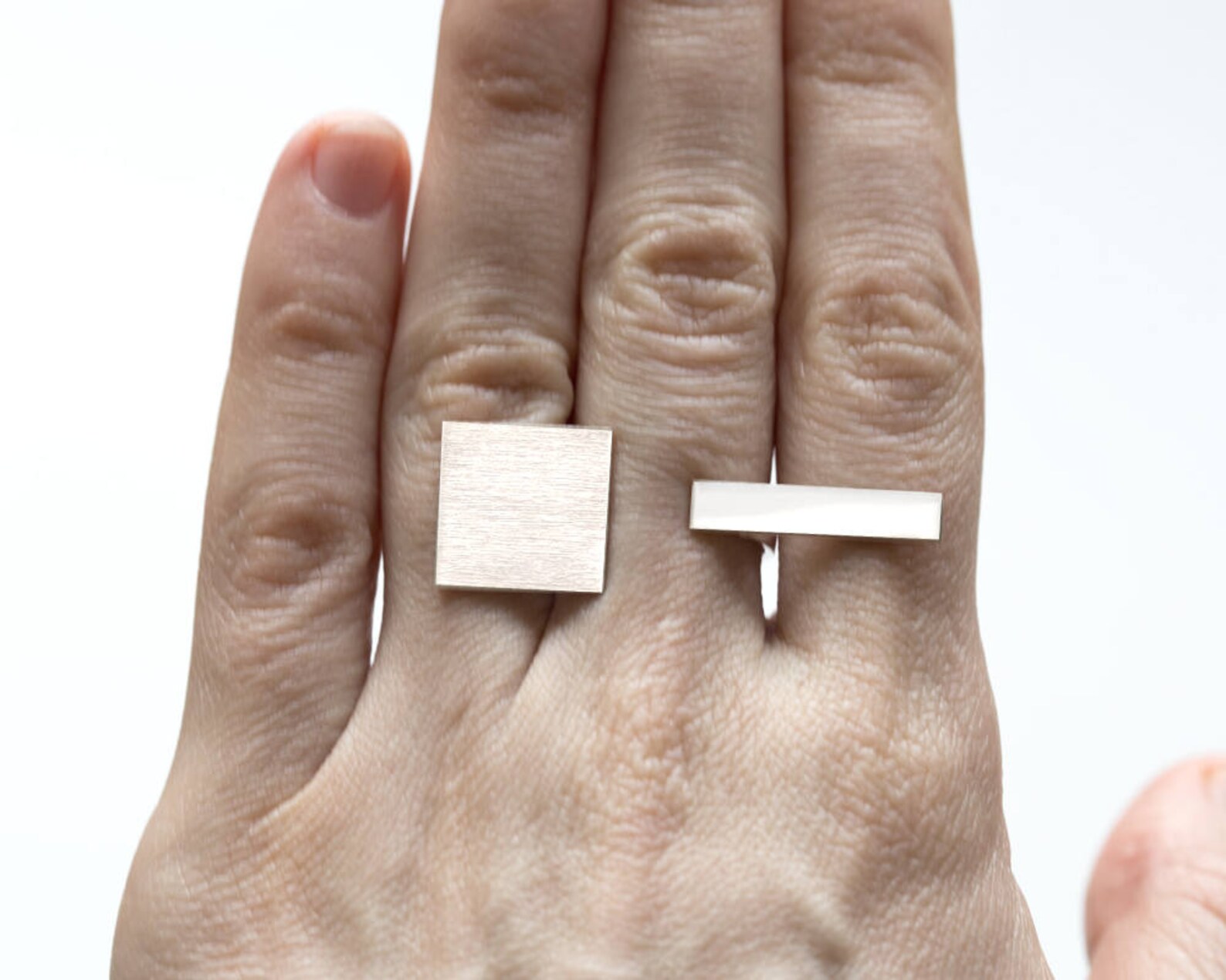 Edgy Statement Silver Ring Multifinger Silver Ring Geometric - Etsy