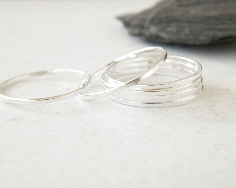 Silver stacking rings Stackable silver ring Stacking rings | Etsy