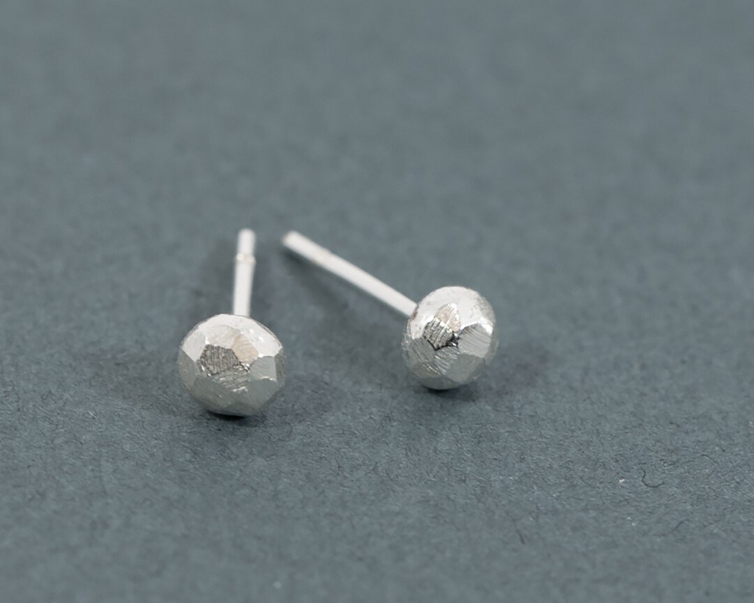 Faceted Studs, Sterling Silver Ball Studs, Sterling Silver Pebble Studs ...