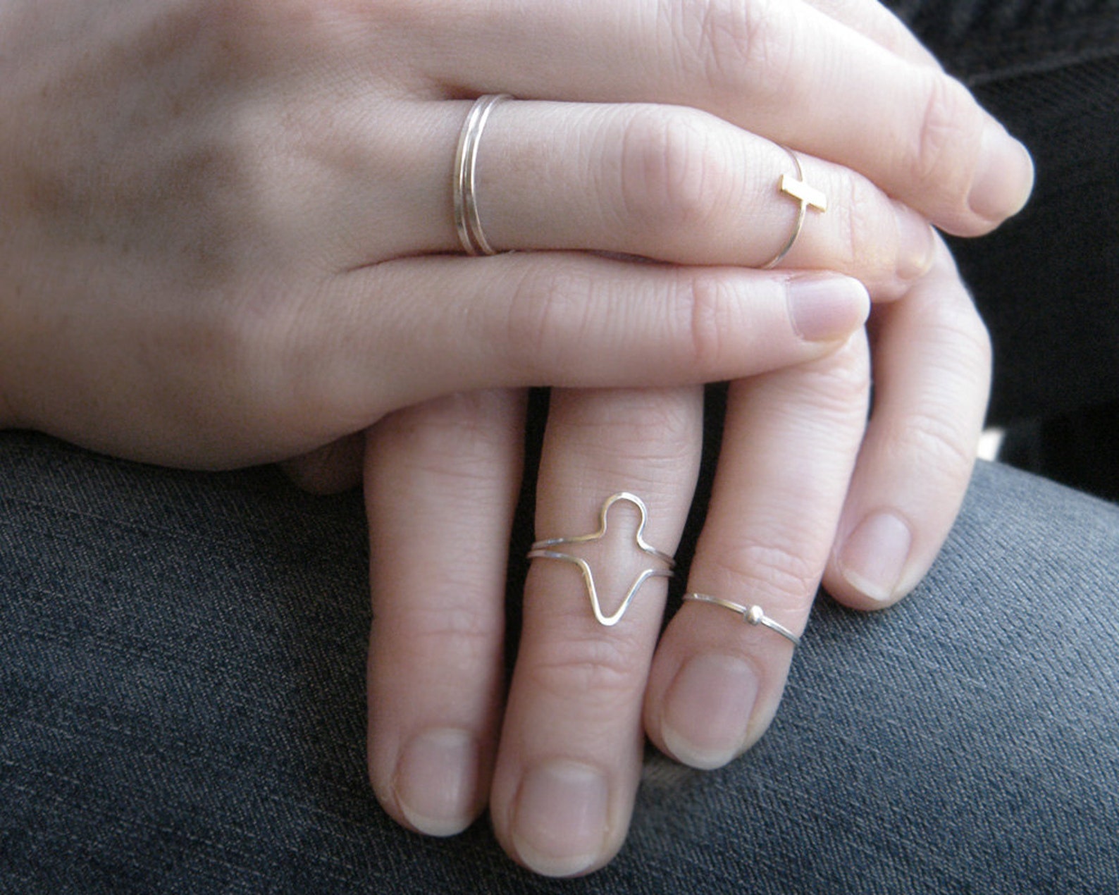 Midi Rings Set Silver Midi Rings Knuckle Rings Adjustable - Etsy