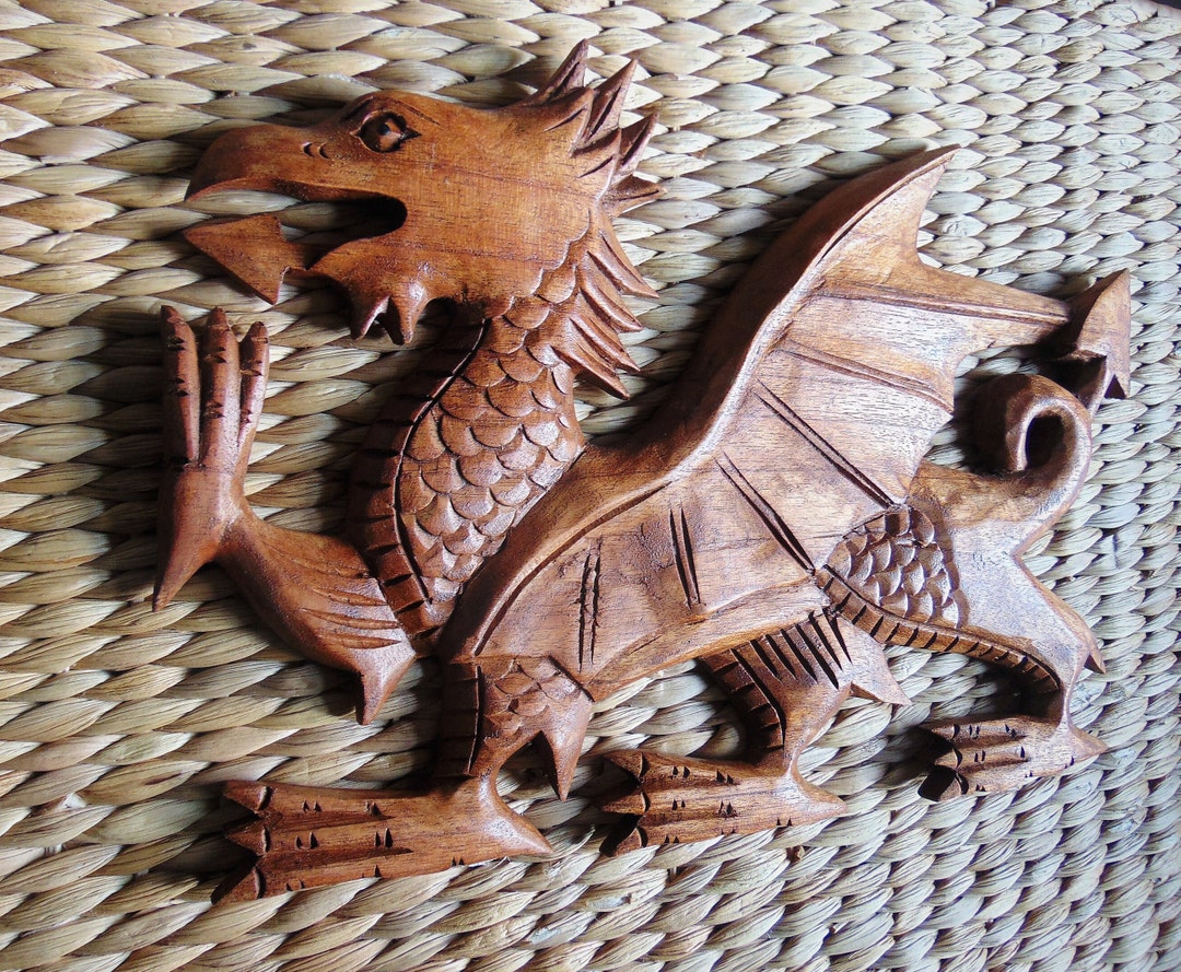 Welsh Dragon Wood Carving Wall Hanging Decoration 36cm X 25cm - Etsy