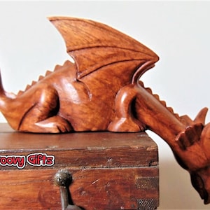 Carved Wooden Shelf Sitting Sitter Dragon Wood Carving Ornaments ...