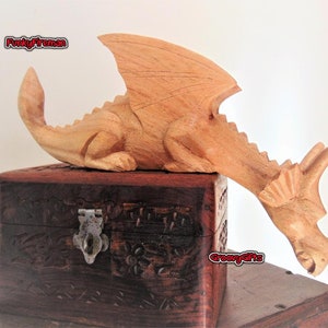 Carved Wooden Shelf Sitting Sitter Dragon Wood Carving Ornaments ...