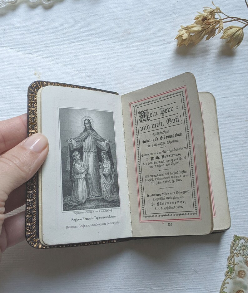 Old Prayer Book. Antique German Pray Book. Antique Religious Book ...
