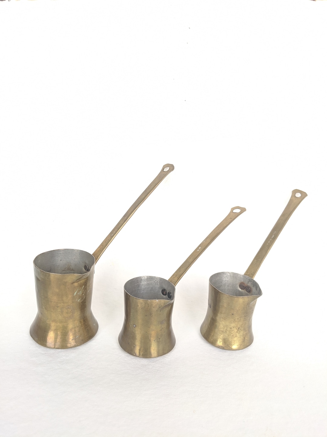 Brass Cezve Vintage Set. Set of 3 Turkish Coffee Pots. Coffee Cezve ...