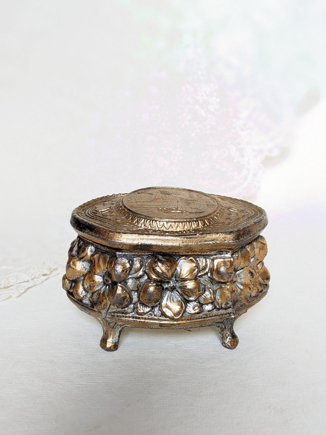 Vintage German Metal Box. SMALL VINTAGE Art Deco BOX. Jewellery Box ...