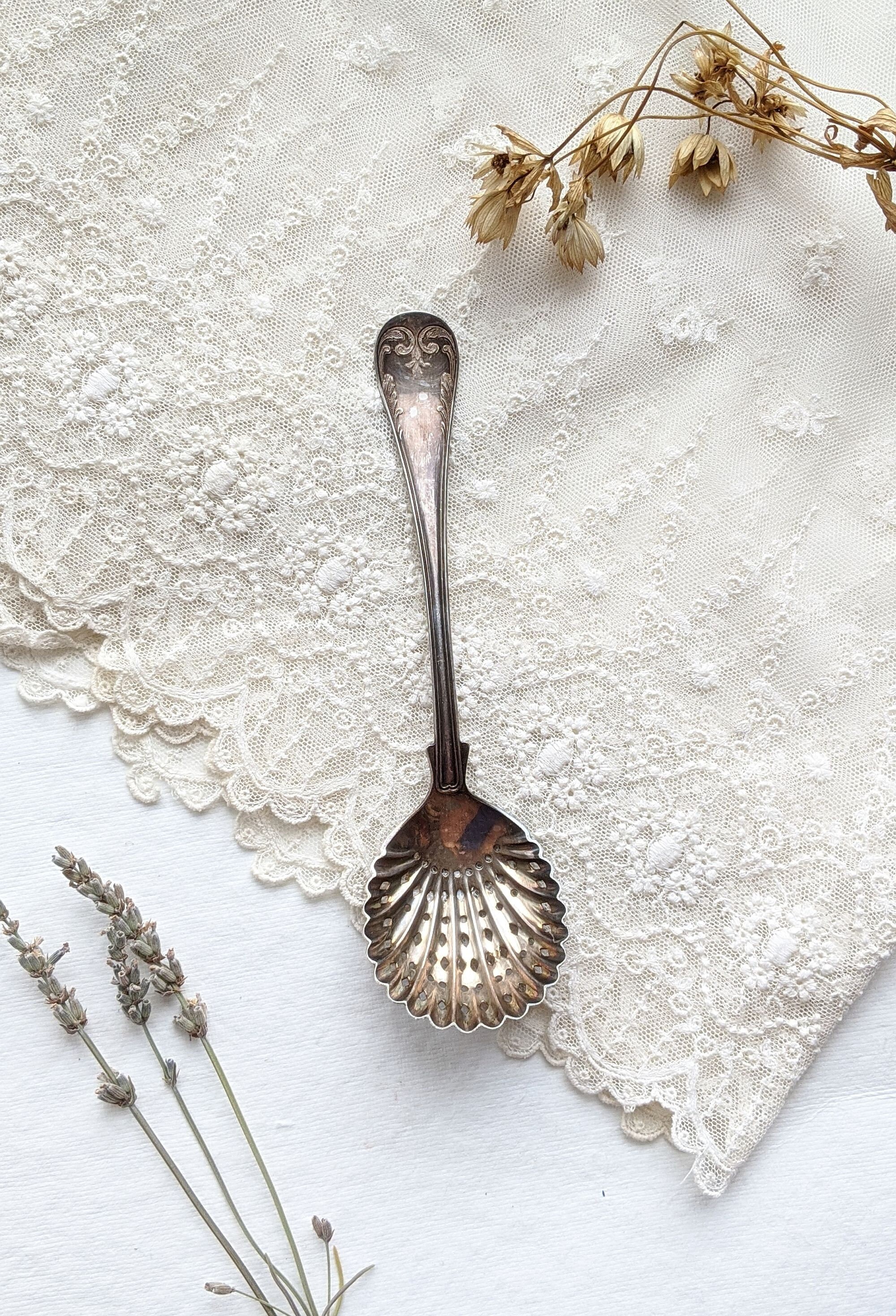 Antique Set of Two Sugar Sifter Spoon. Artkrupp Berndorf Spoon. Antique ...
