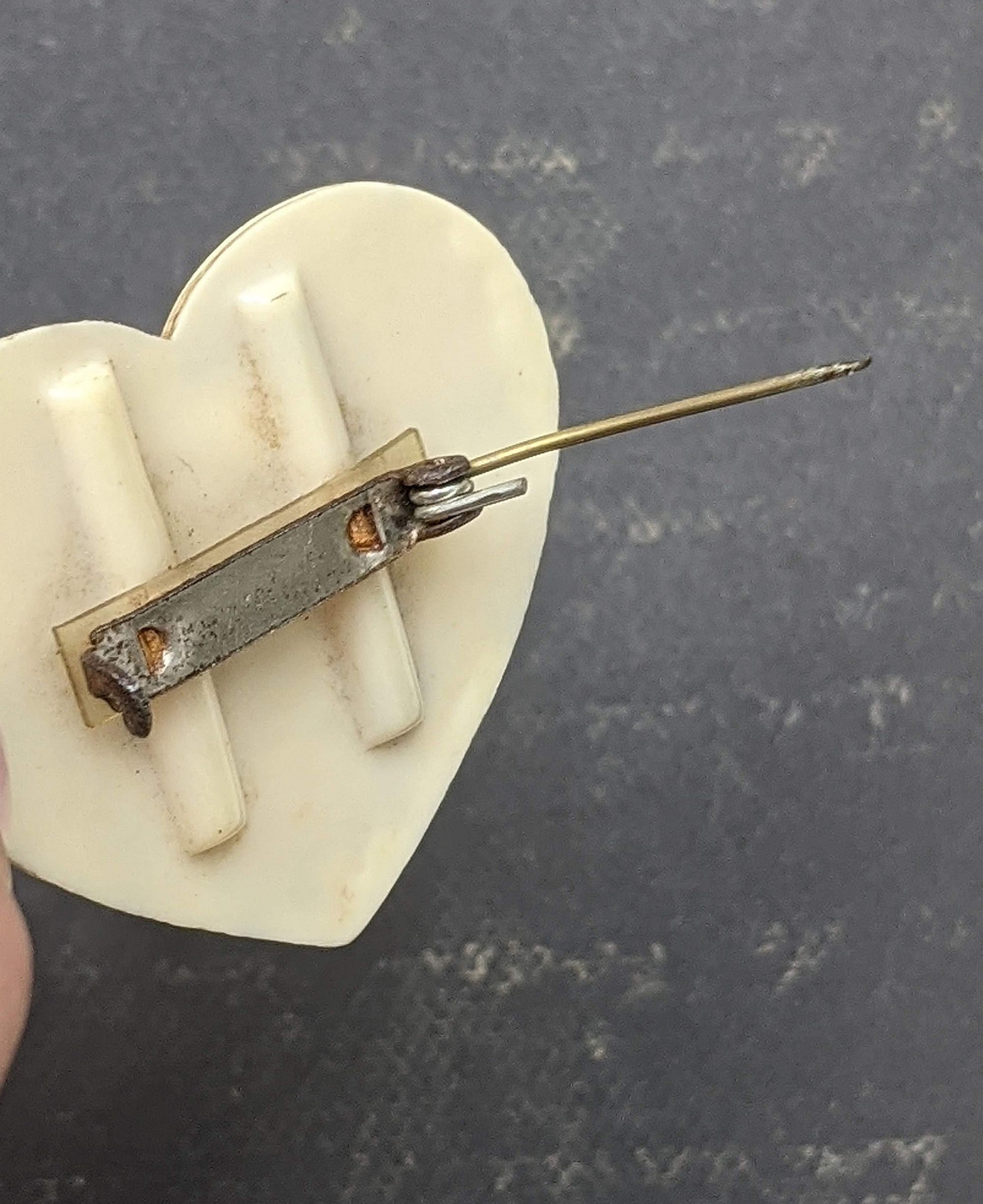 Rare Vintage Locket Heart Brooch. Locket Brooch. Austrian Brooch. Early ...