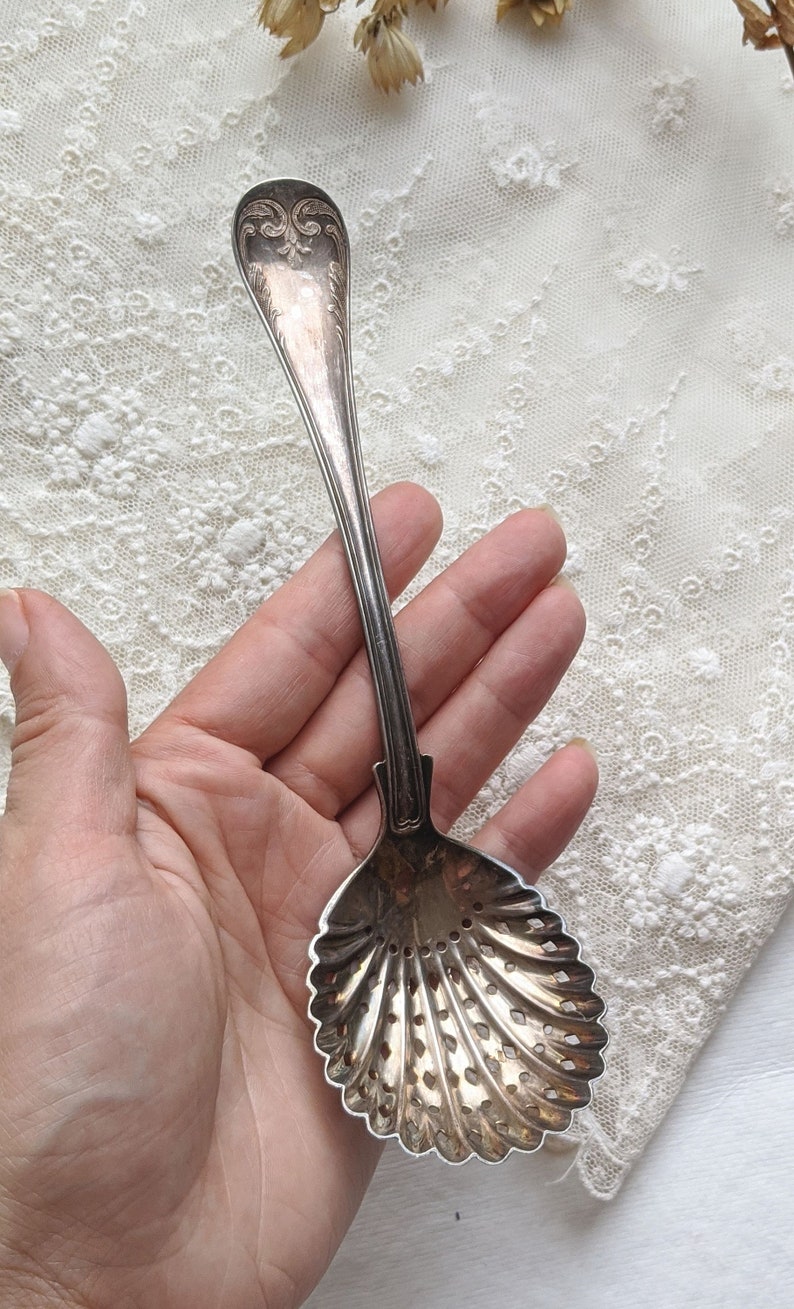 Antique Sugar Sifter Spoon. Artkrupp Berndorf Spoon. Antique Silver ...