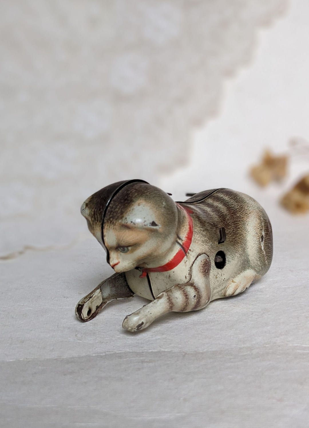 Old Tin Cat Clockwork Toy. Vintage Wind Cat Toy. Vintage Wind up Toy ...