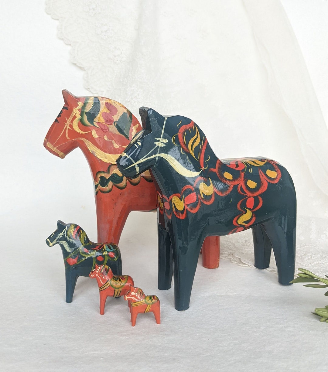 Large Dala Horse Red Antique. Old Dala Horse 18,5 Cm. Big Red Dala ...