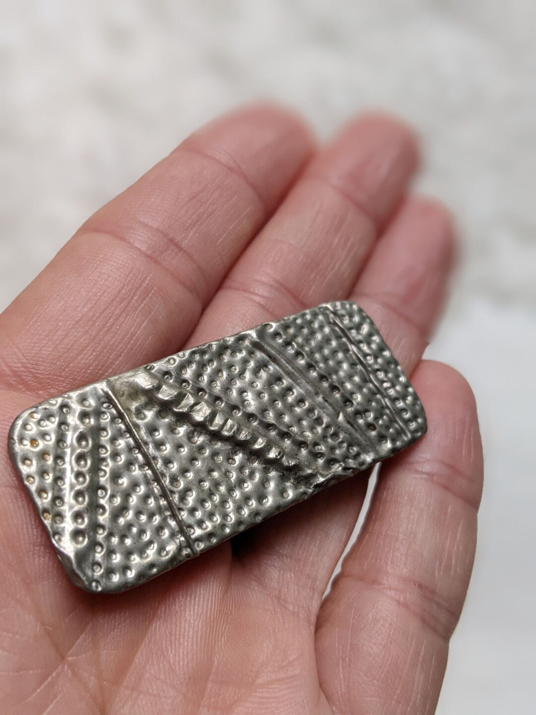 Unique Handmade Vintage Hammered Metal Brooch. Vintage Modernism Metal ...