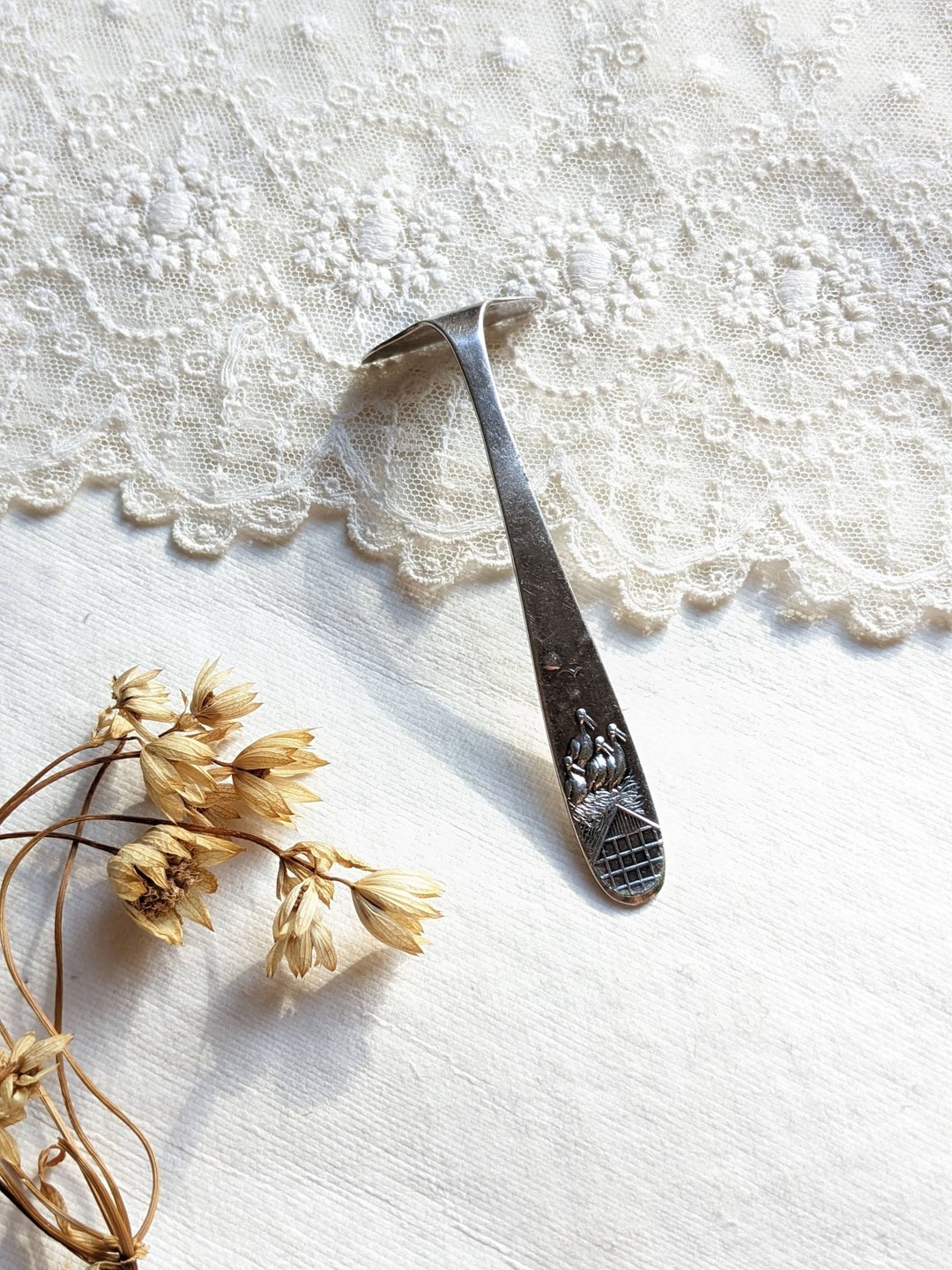 Vintage Silver Plated Kids Flatware. Food Pusher Kids Gift. Vintage ...