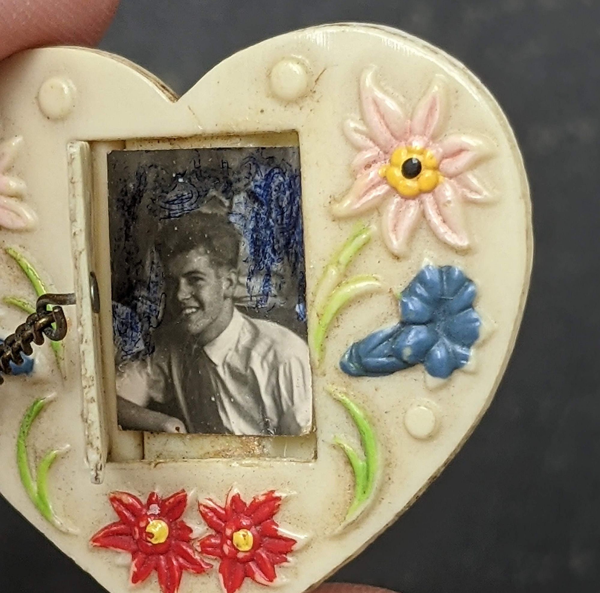 Rare Vintage Locket Heart Brooch. Locket Brooch. Austrian Brooch. Early ...