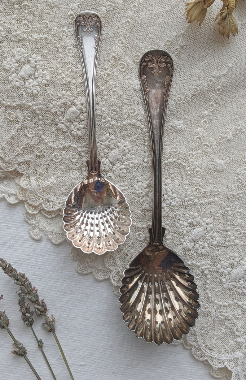 Antique Set of Two Sugar Sifter Spoon. Artkrupp Berndorf Spoon. Antique ...