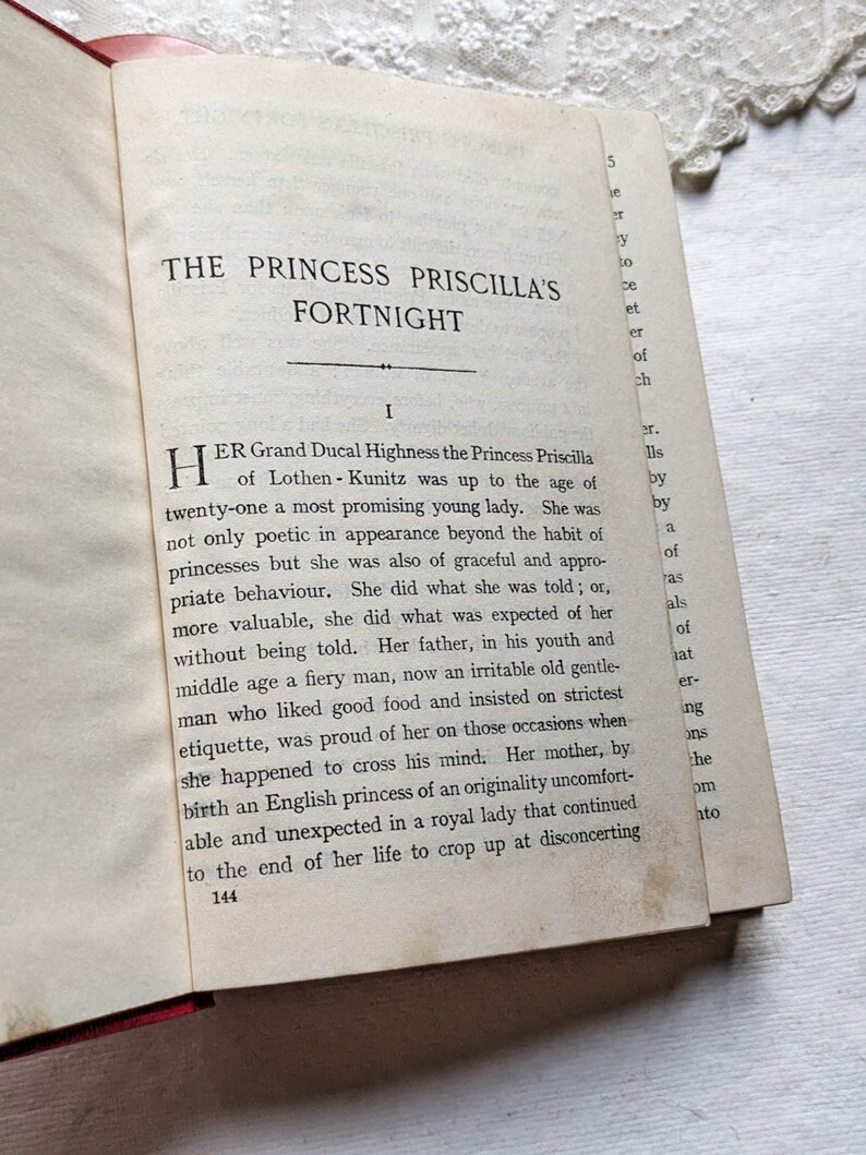 Vintage Book Red Color. the Princess Priscilla's Fortnight. Antique Red ...