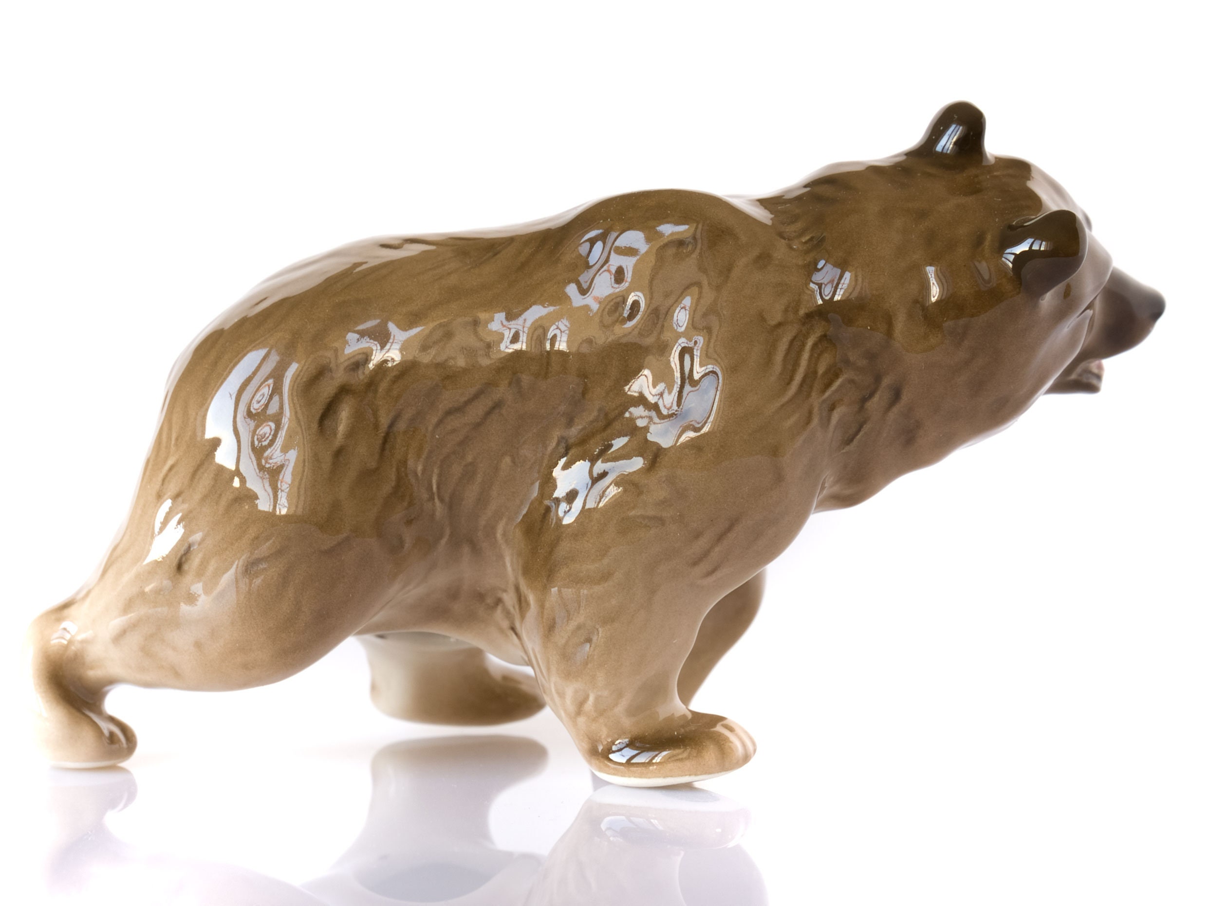 Amazing Fine Russian Porcelain bear figurine. Wild Bear | Etsy