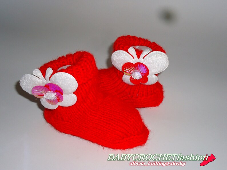 Knitted Baby Socks, Baby Christmas Socks, Knitting Socks, Red Baby ...