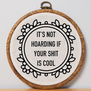 Boho Style Funny Hoarding Collectors Novelty Faux Embroidery Wall Decor ...