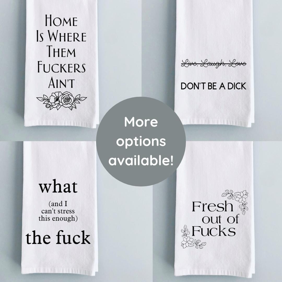 Vulgar Kitchen Towel Funny Home Decor Inappropriate Custom Gift Idea ...