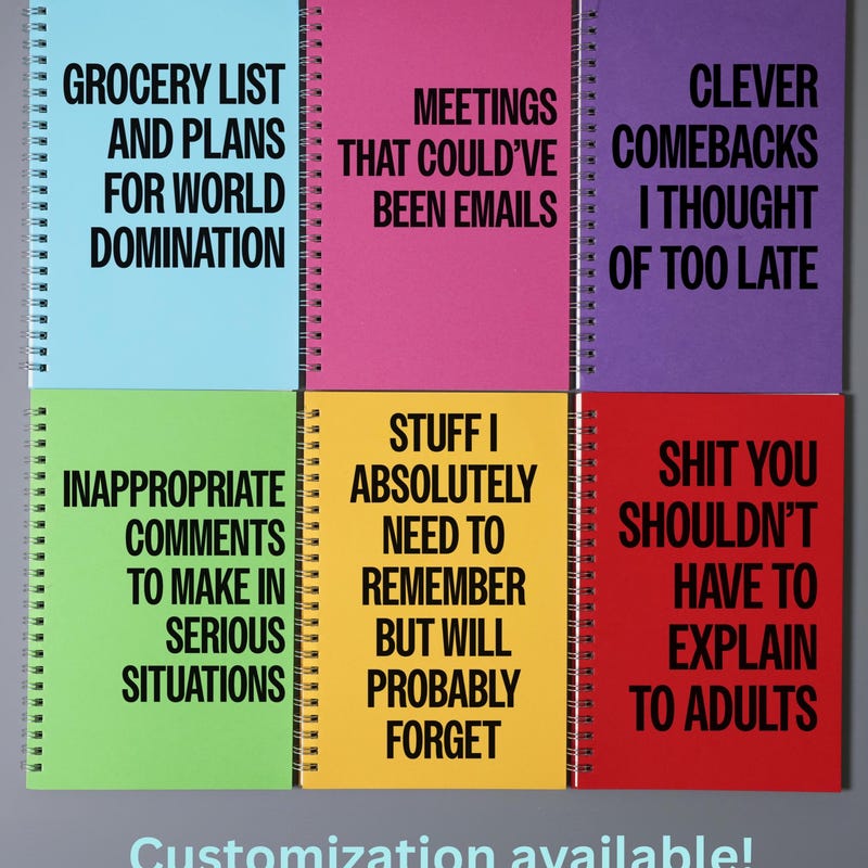 Funny Notepad Journals - Etsy