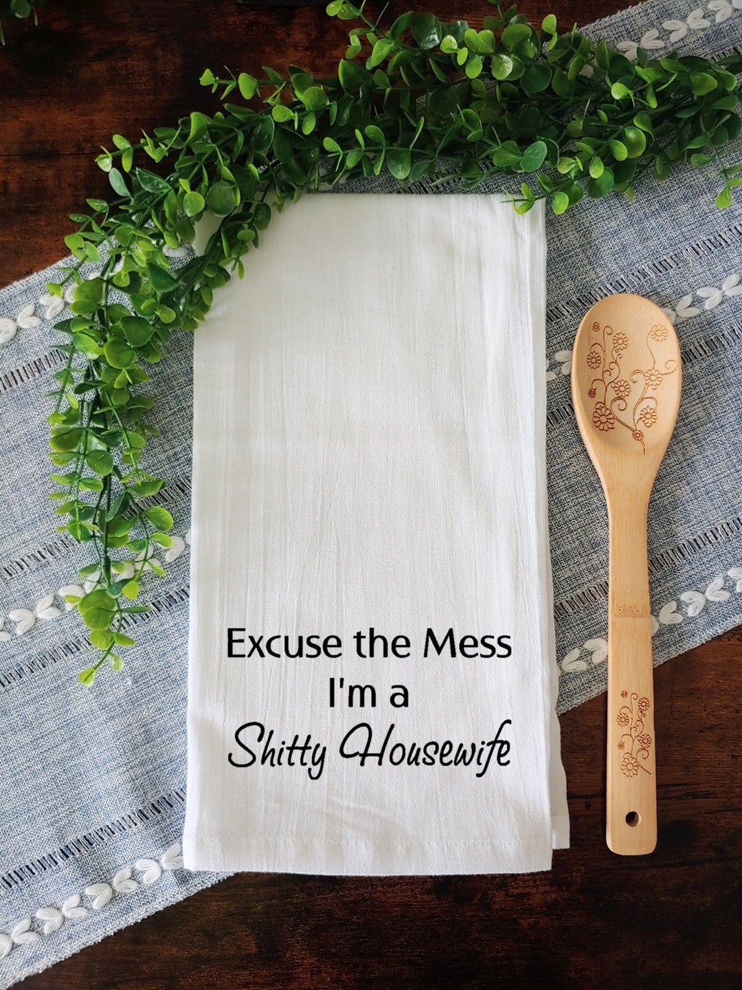 Shitty Housewife Towel / Funny Tea Towel / Funny Flour Sack Towel ...