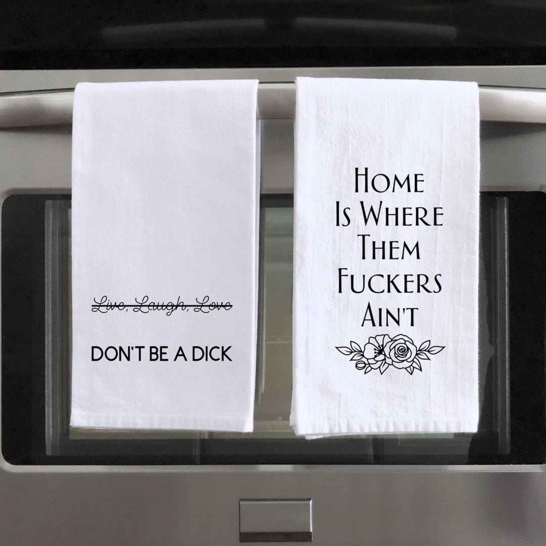 Funny Kitchen Towels Humorous Dish Towels Sarcastic Home Decor Adult ...