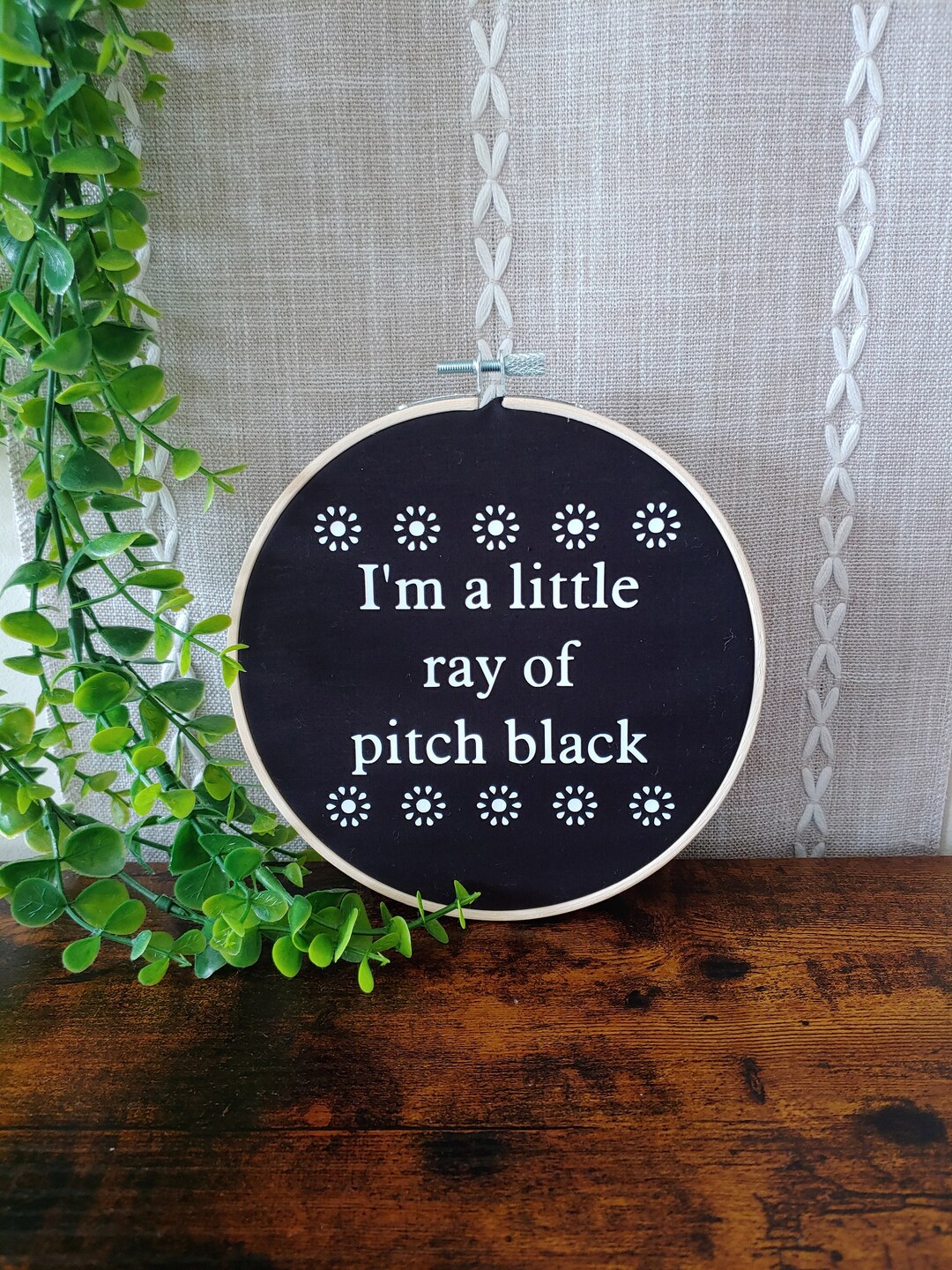 I'm a Little Ray of Pitch Black Wall Decor / Faux Embroidery / Funny ...