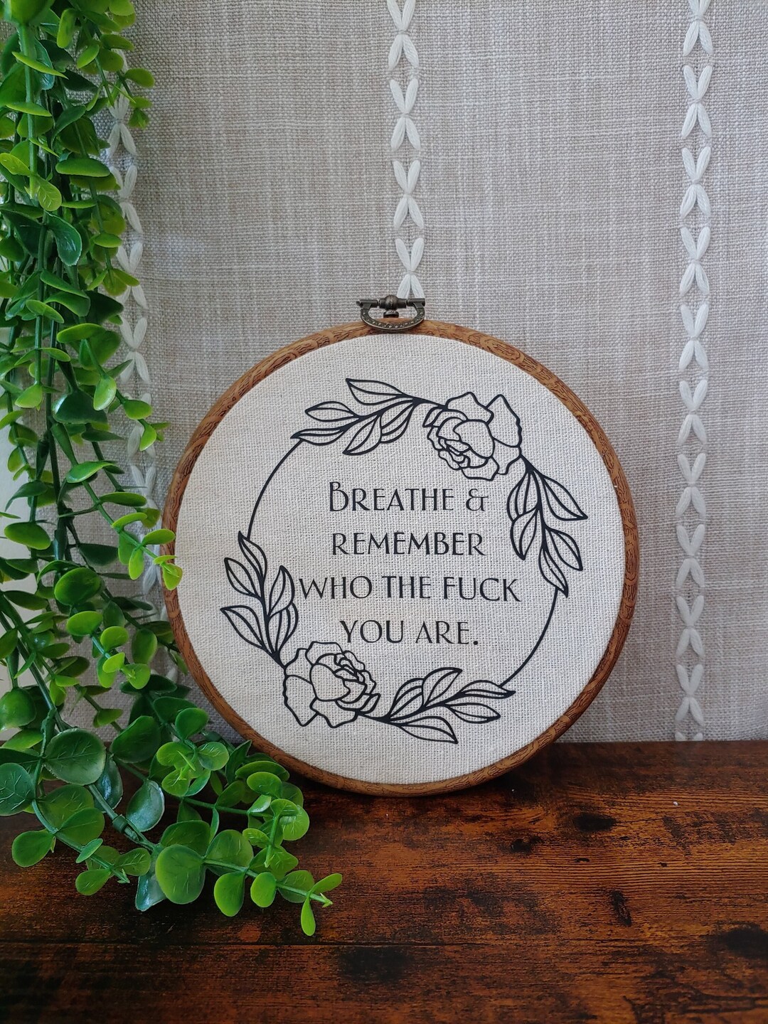 Swear Affirmation Sign Faux Embroidery Wall Art Unique Vulgar Home ...