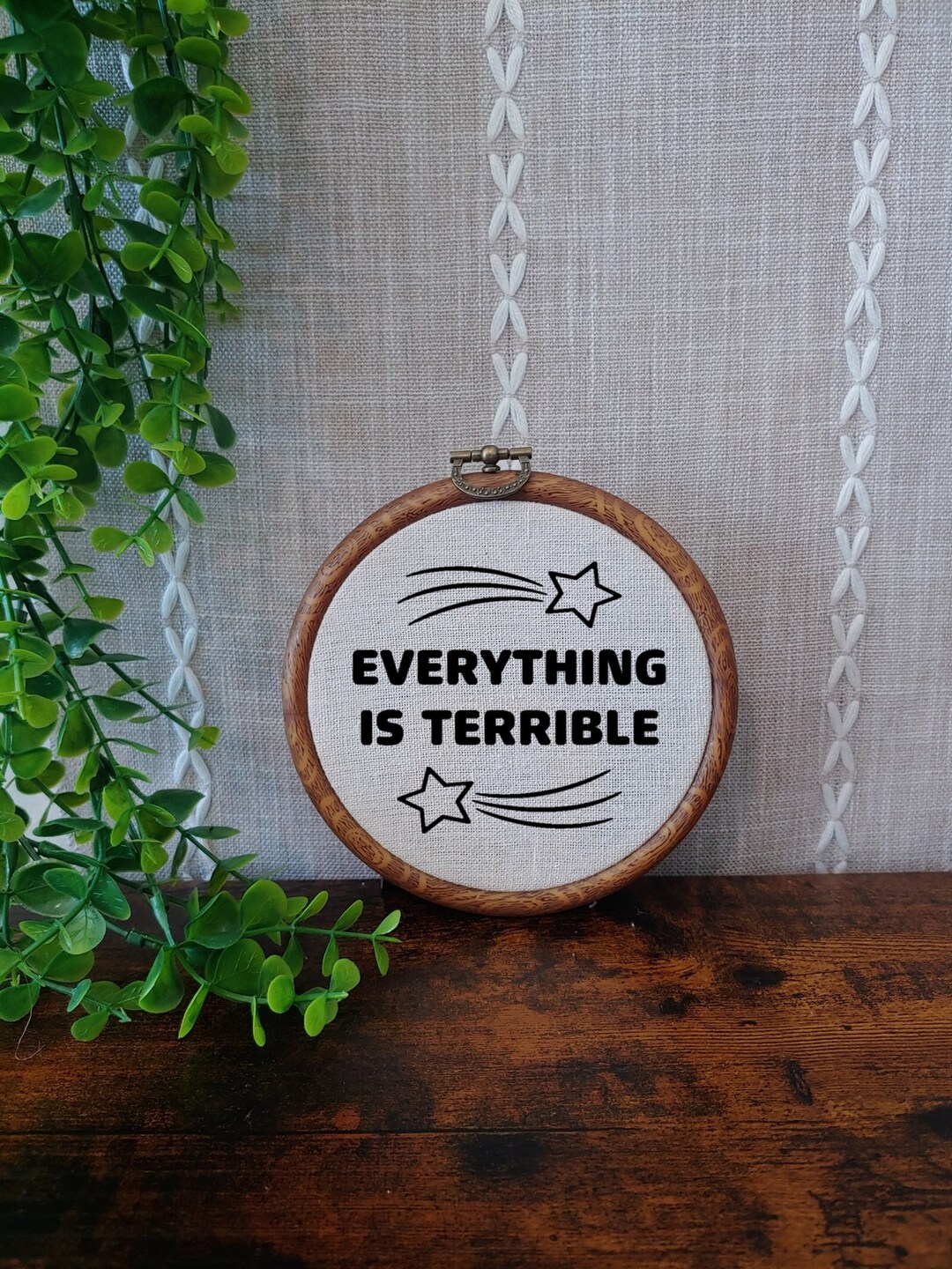Faux Embroidery Snarky Wall Decor Nihilist Novelty Customizable Gift ...