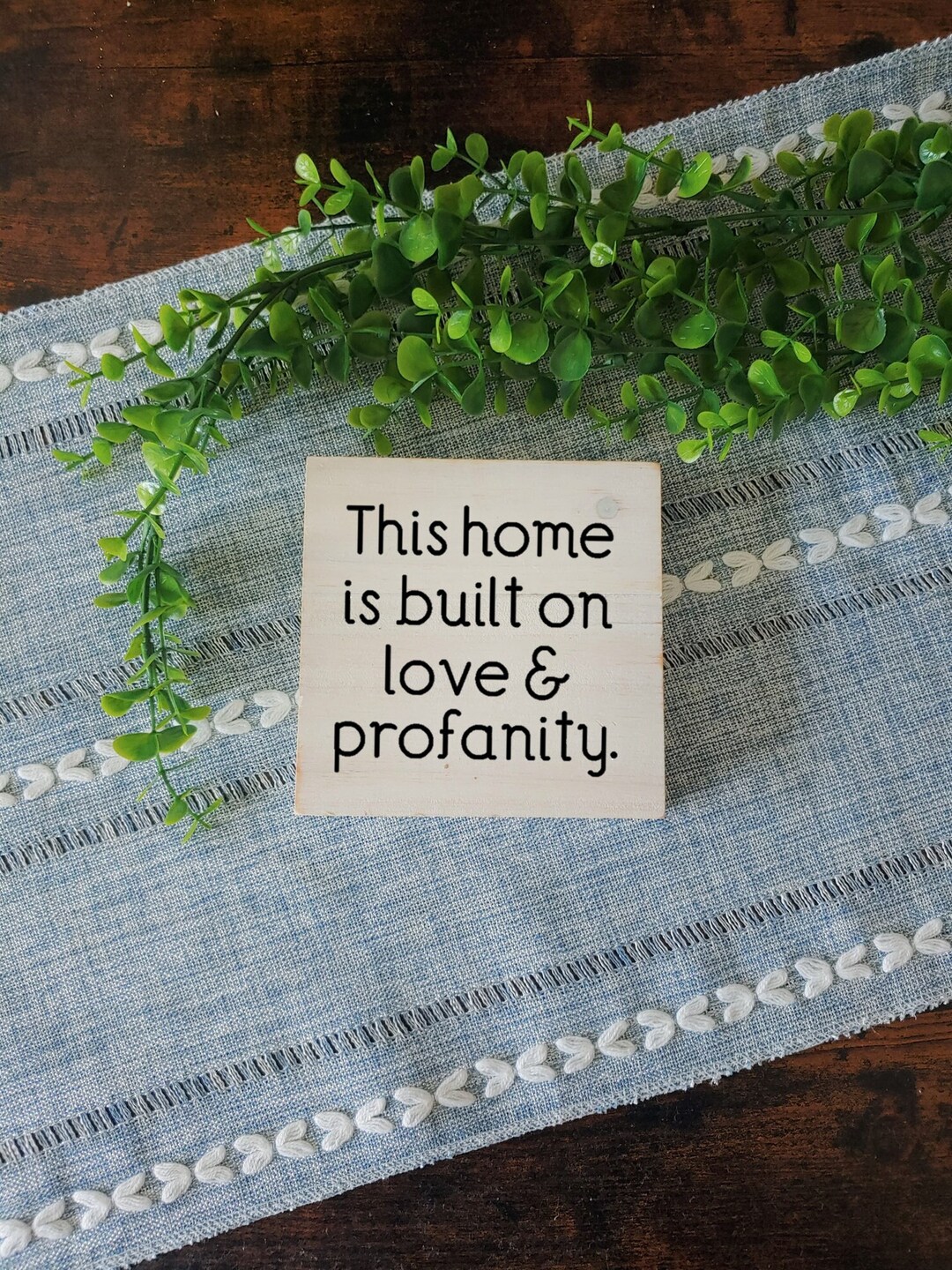 Home Built on Love and Profanity Wood Sign / Funny Home Decor - Etsy