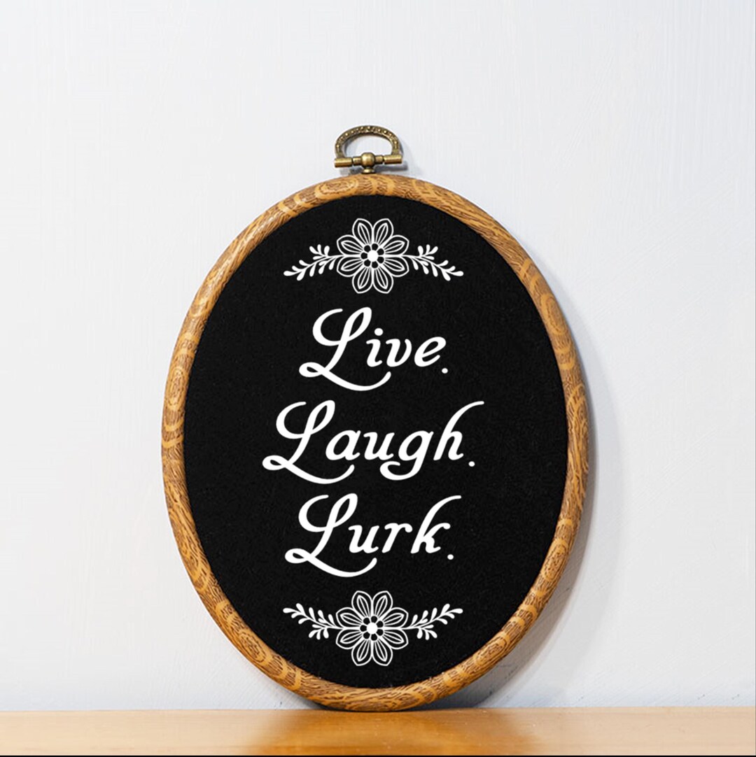 Funny Live Laugh Lurk Cross Stitch Pattern Emo Embroidery Wall Decor ...