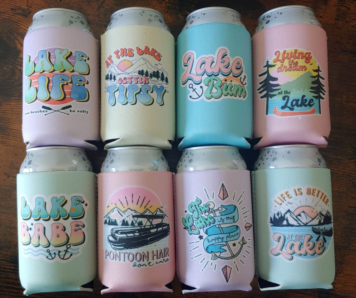 Lake Life Can Coolers Lake Bum Life is Better at the Lake Retro Lake ...