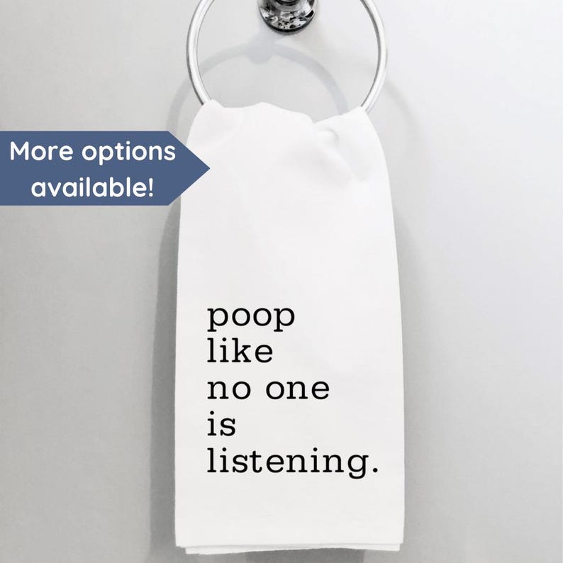 Funny Bathroom Hand Towel Bathroom Humor Gift White Elephant Secret ...