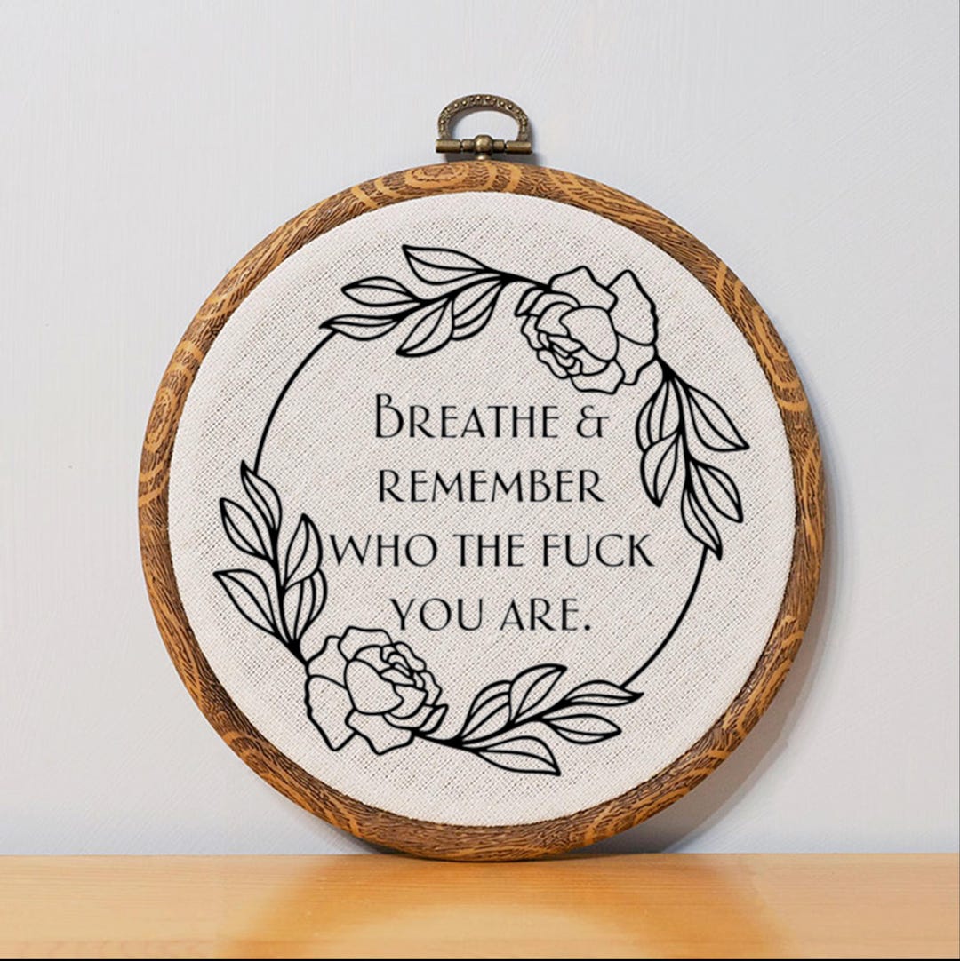 Swear Affirmation Sign Faux Embroidery Wall Art Unique Vulgar Home ...
