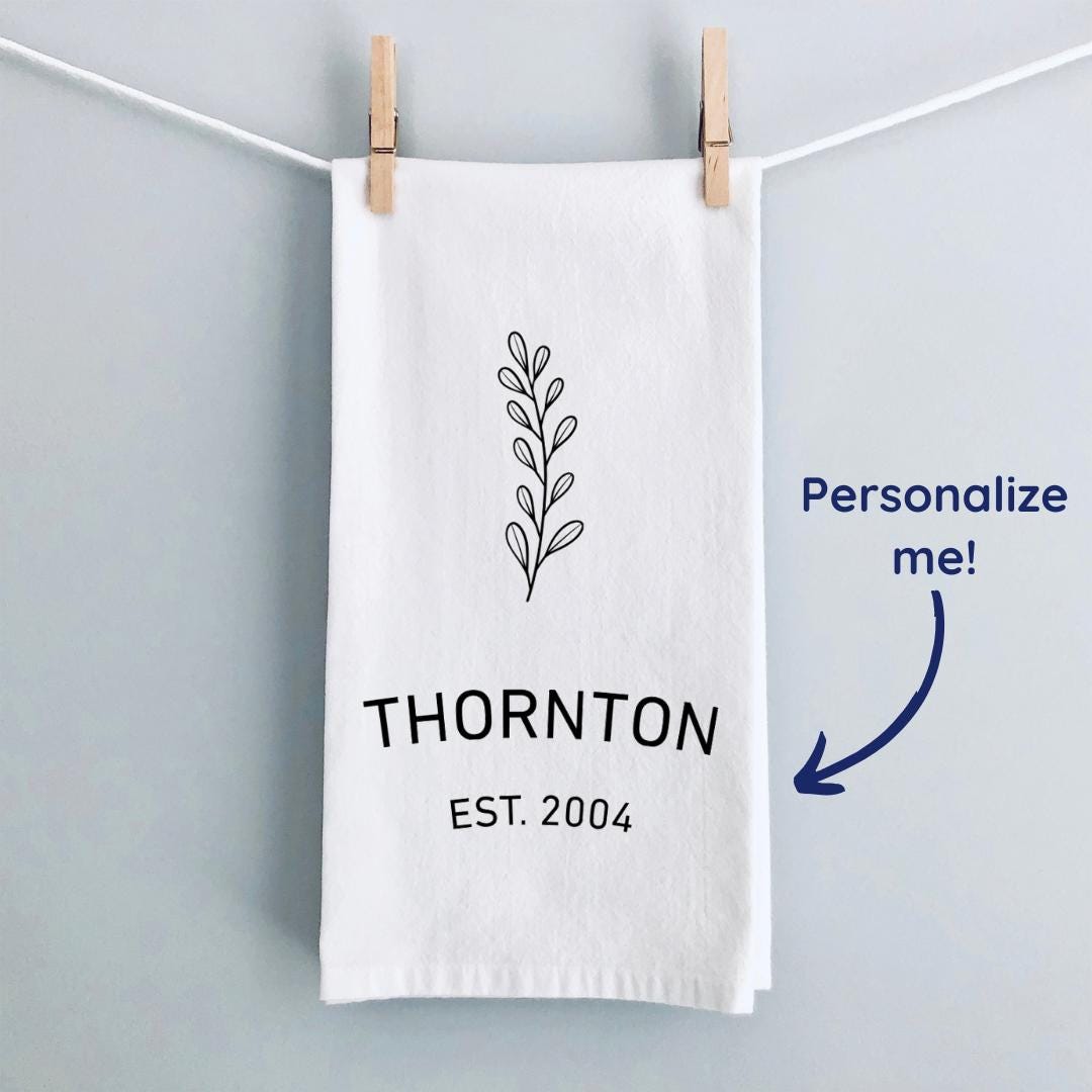 Modern Home Decor Personalized Kitchen Towel Custom Name Home Decor ...