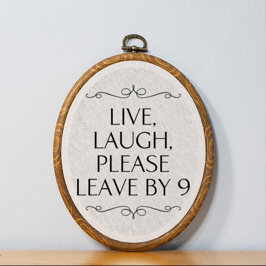 Live Laugh Leave by 9 Faux Embroidery Wall Decor Funny Home Entryway ...
