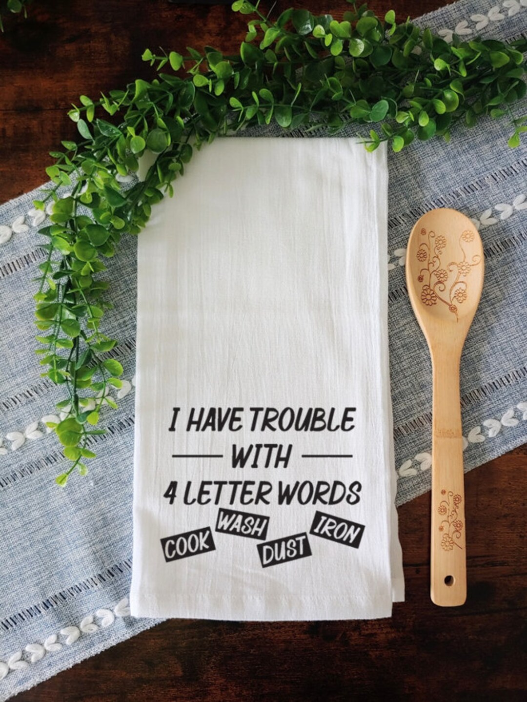 Funny Flour Sack Waffle Weave Kitchen Tea Towel Unique Home Decor Humor ...