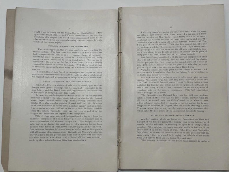 1902 Newark Year Book of the Board of Trade, Collectible Book, Antique ...