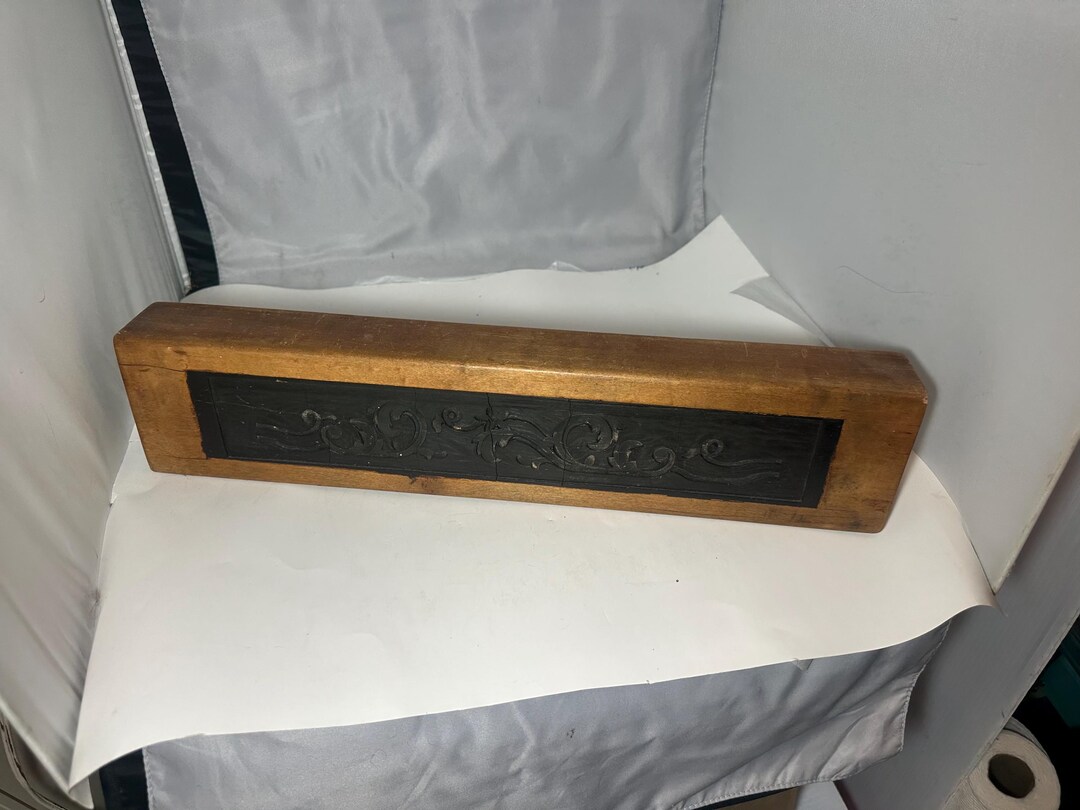 Antique Bas-relief Plaster Casting Mold Floral Wood Frame Architectural ...