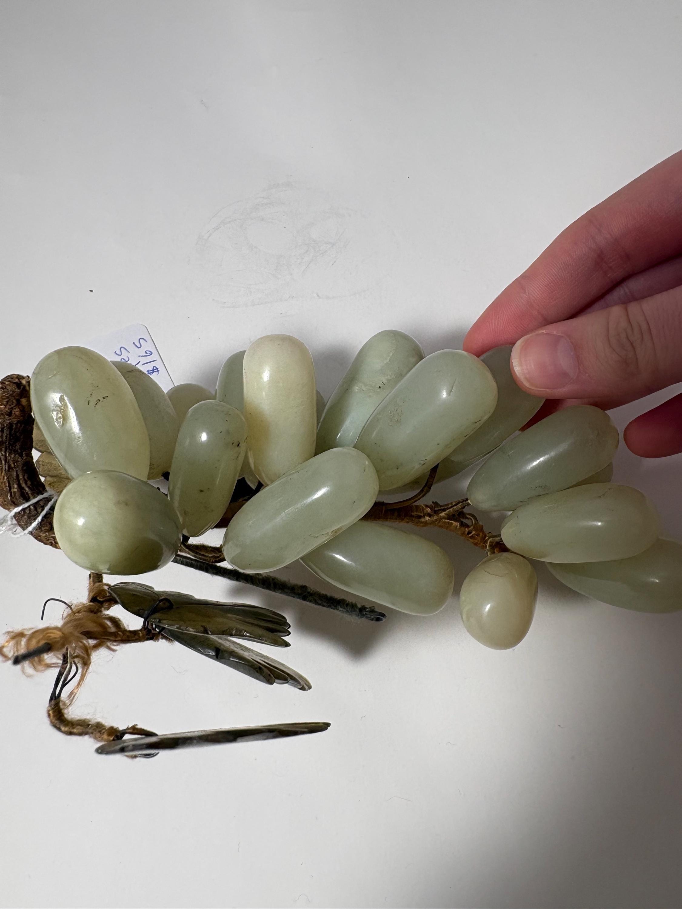 Hand Carved Jade Grapes, Decorative Fruit, Natural Stone Centrepiece ...