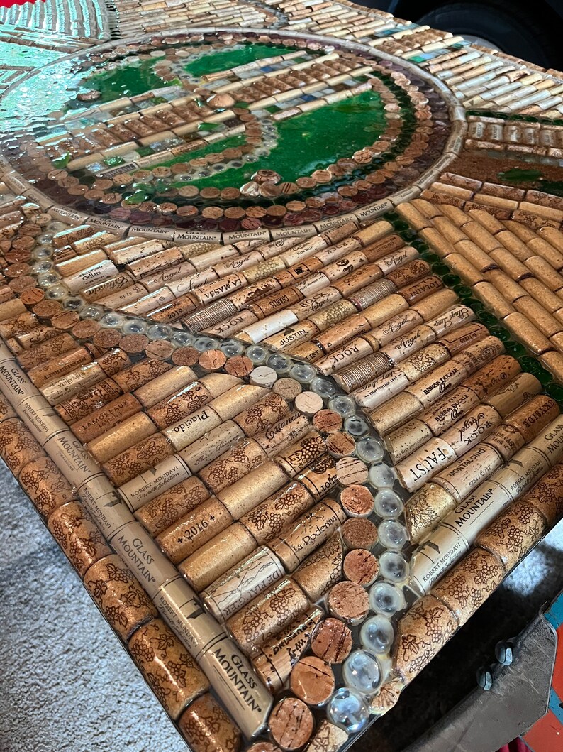 Epoxy Resin Wine Cork Table - Etsy